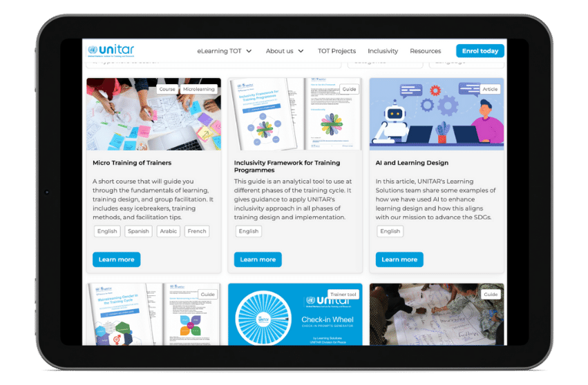 Learning Solutions | UNITAR