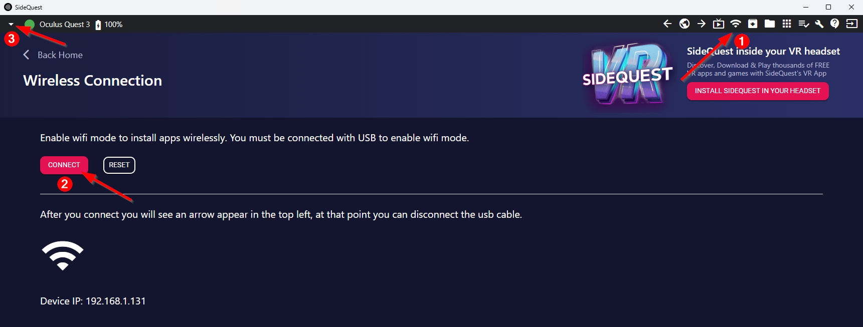 How to install QGO with SideQuest