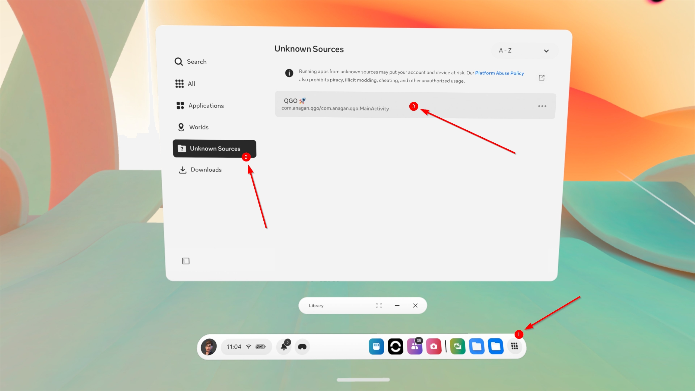 How to install QGO from your Meta Quest