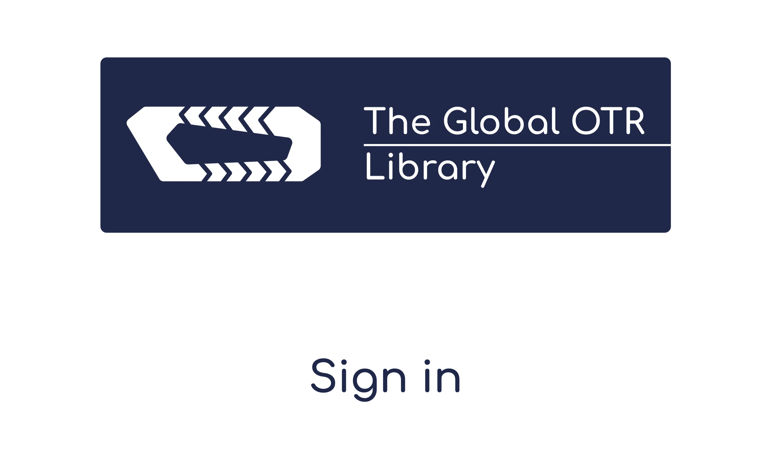 Sign In page of The Global OTR Library