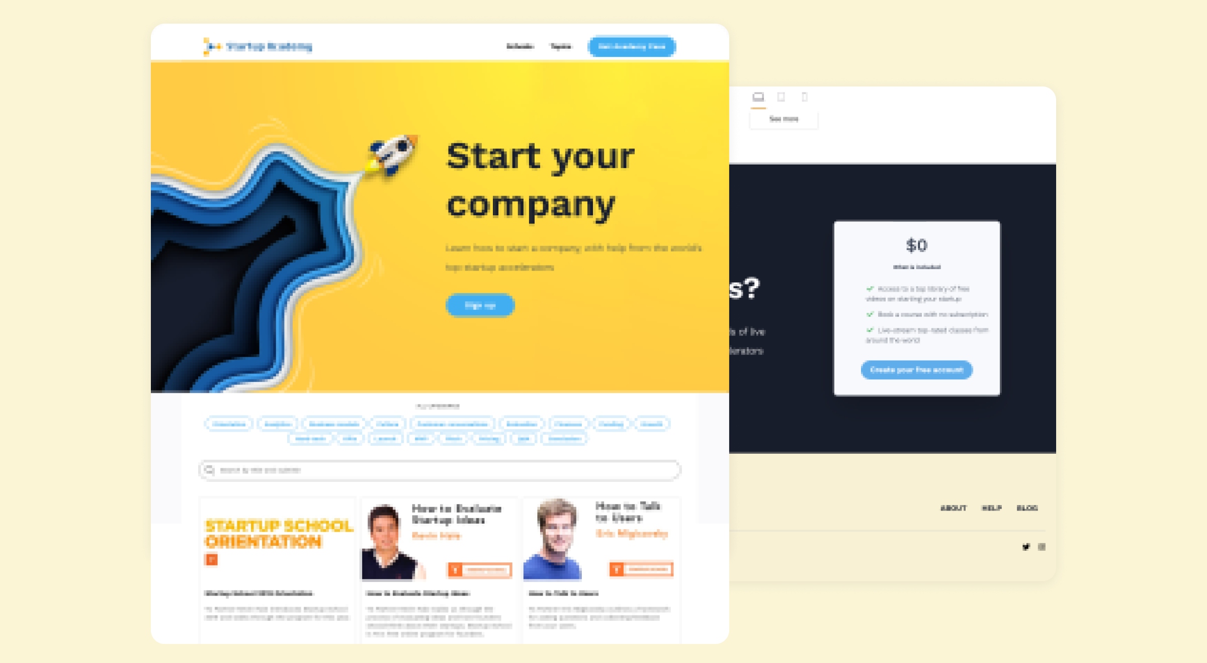 Free E-Learning Website Template