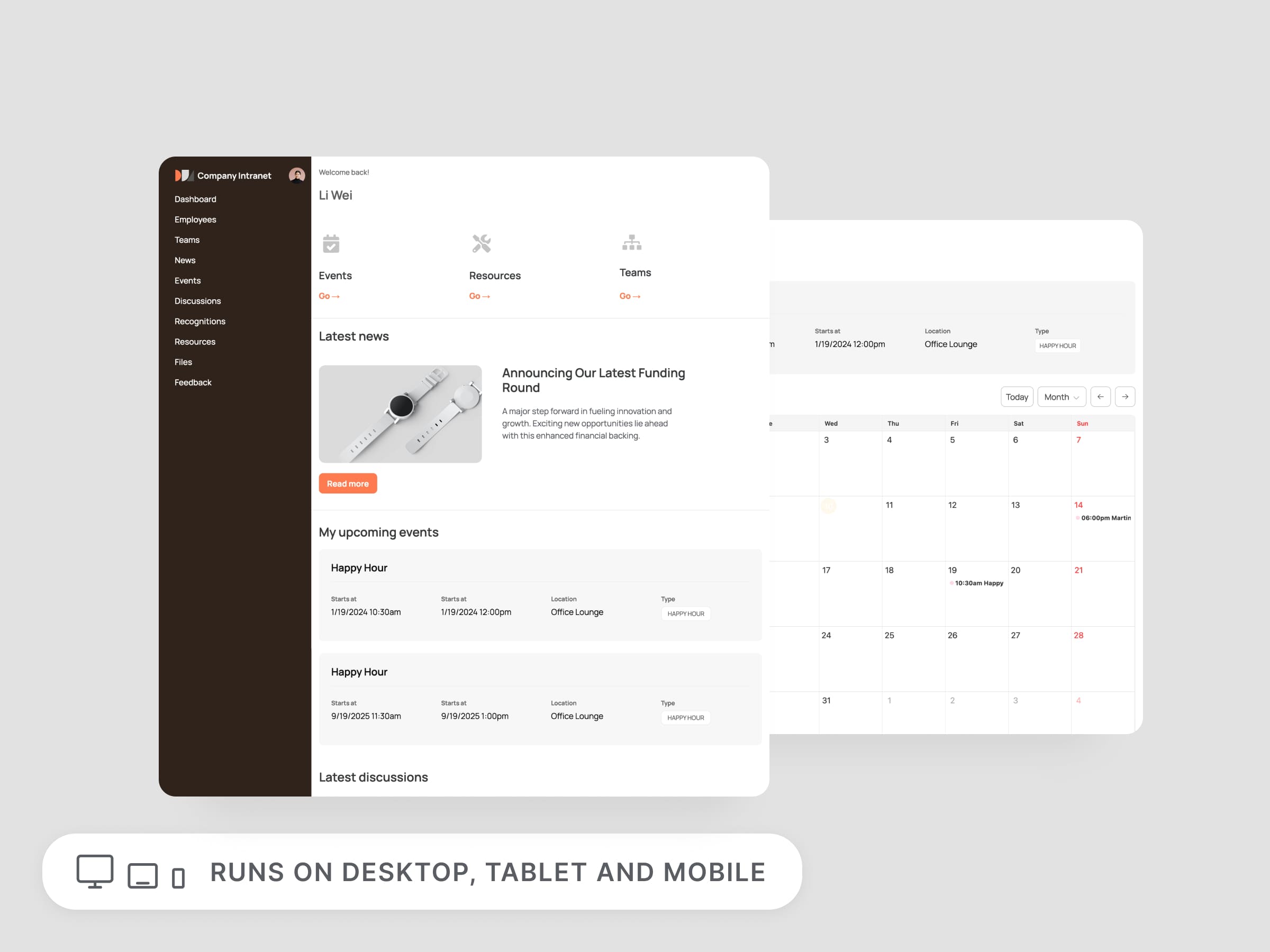 Free Company Intranet Template