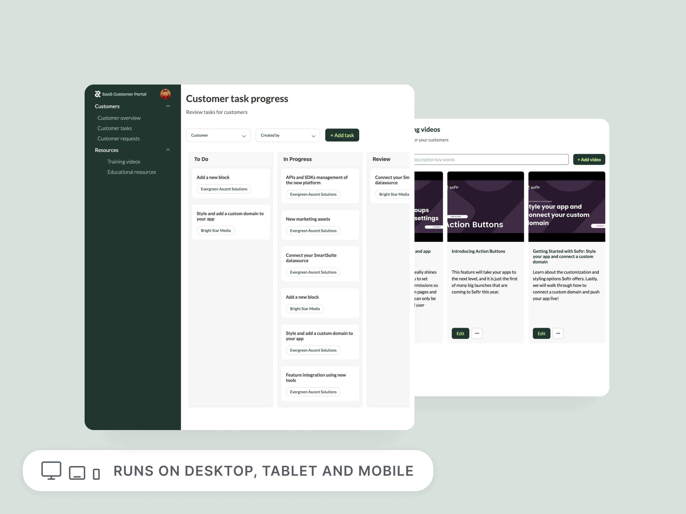 SaaS customer portal template