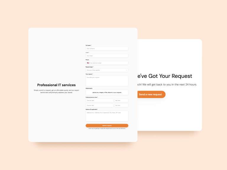 Service request form template