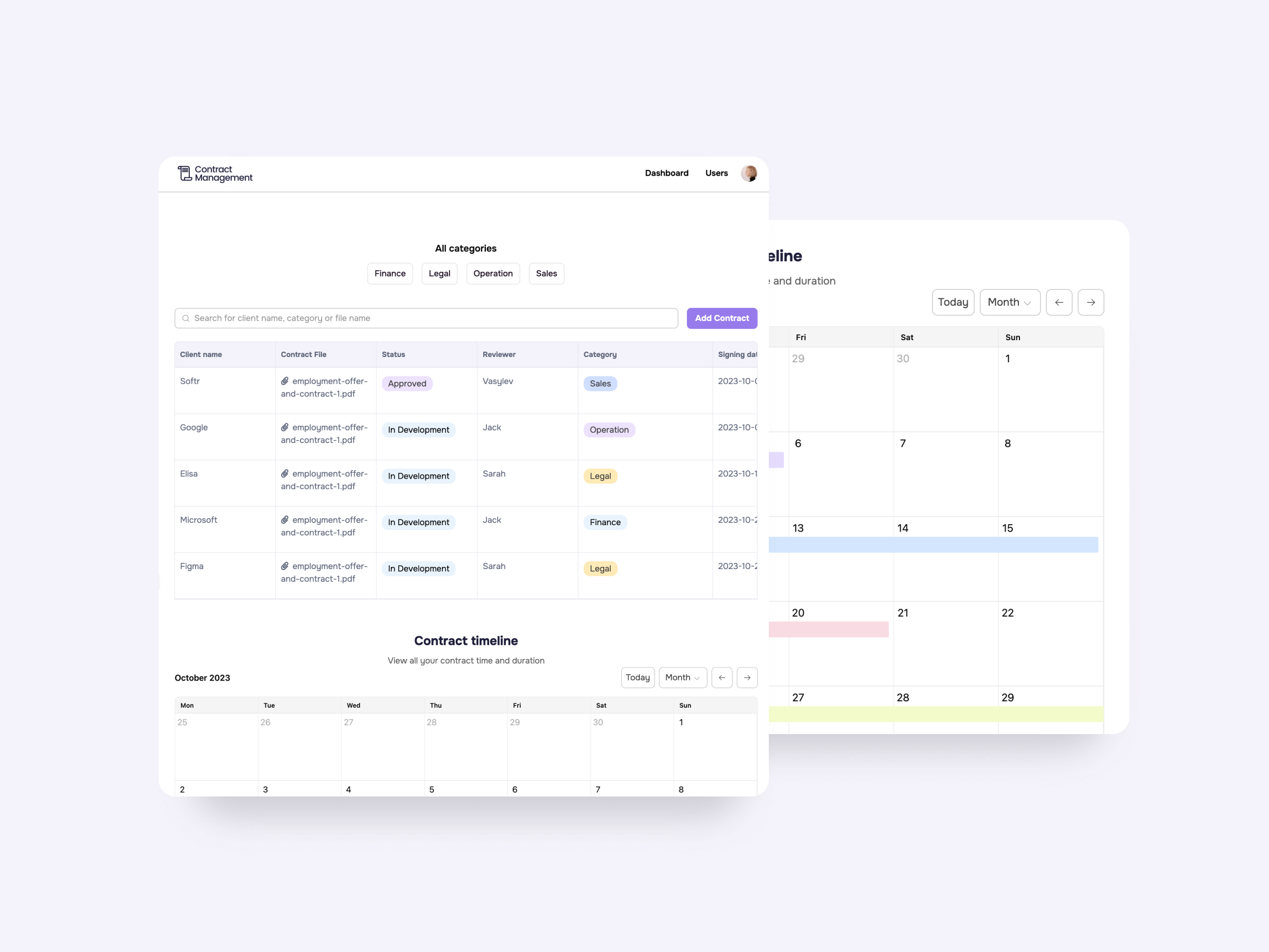 Contract management template