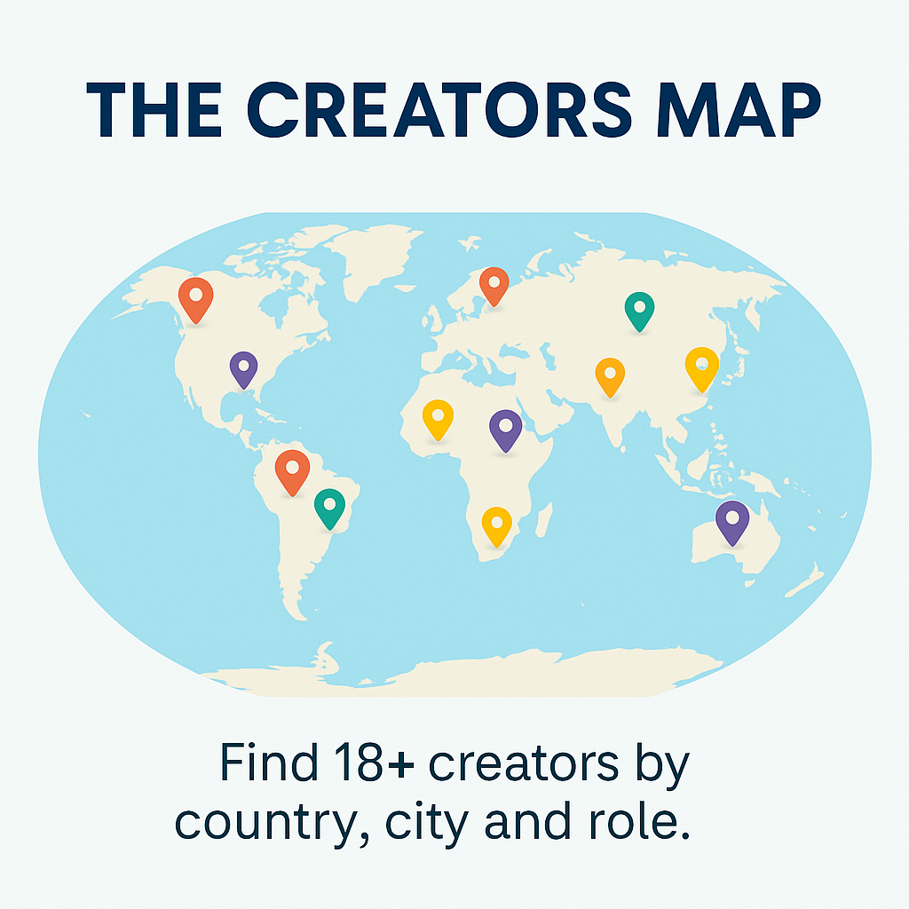 The Creators Map — Find 18+ Content Creators Worldwide