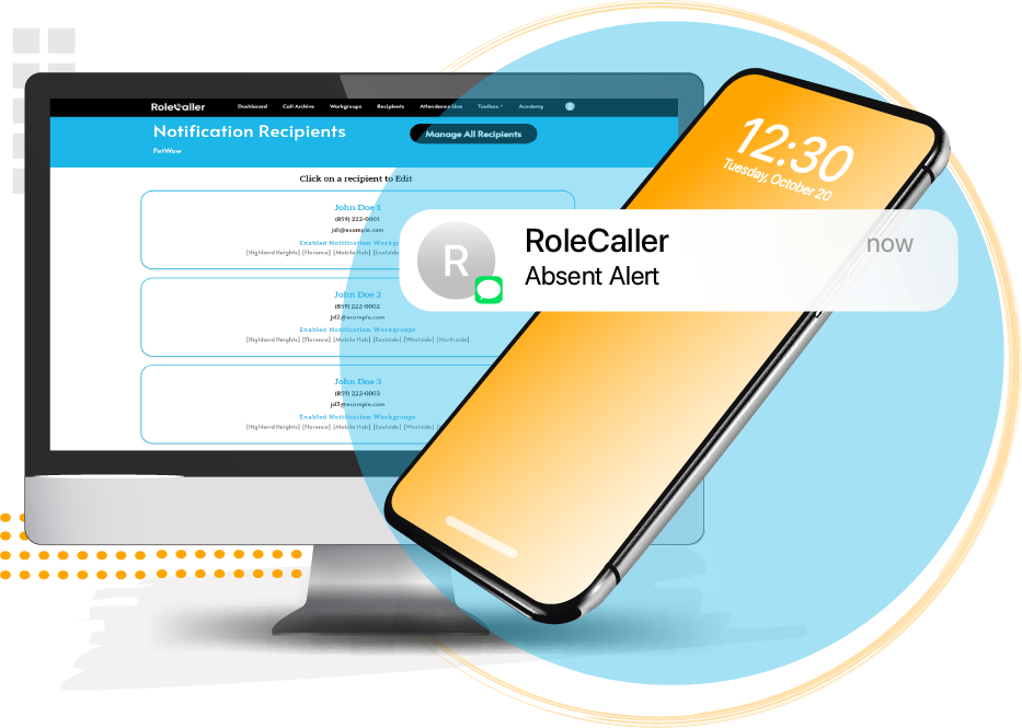How a Rolecaller attendance line works