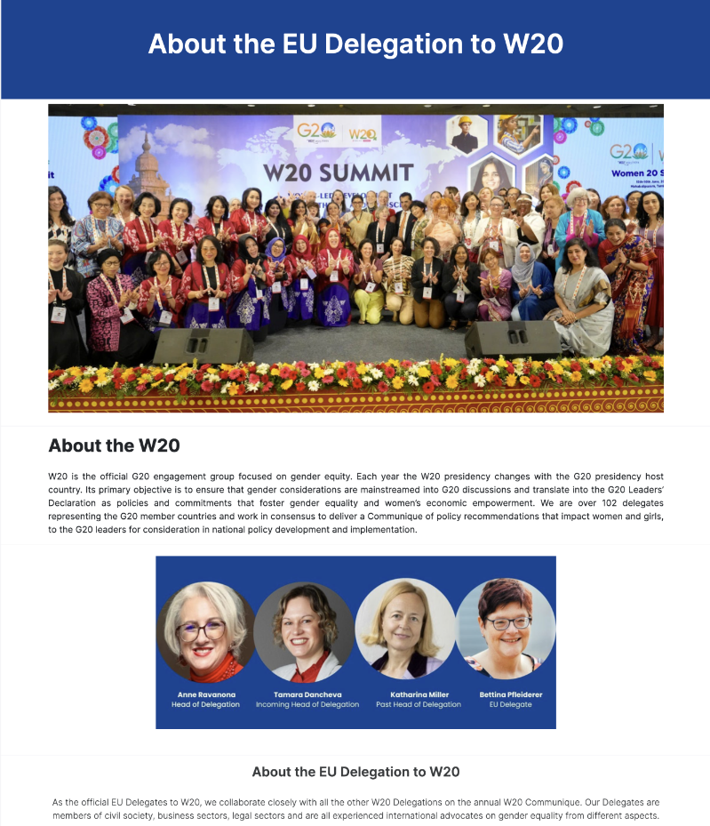 EU Delegation W20 - About Us