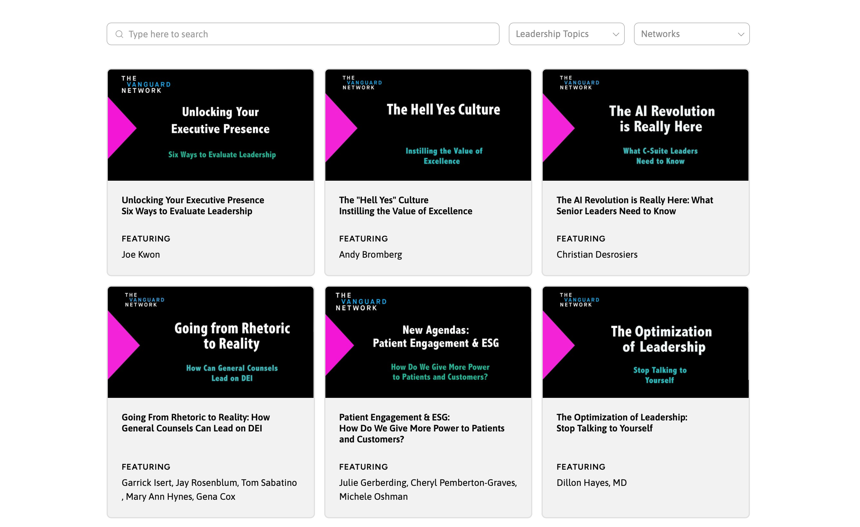 Benefits | Vanguard Network Membership Portal